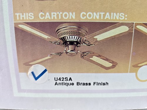 Vintage SMC Royal Flush 42" Decorative Ceiling Fan Antique Brass Finish ...