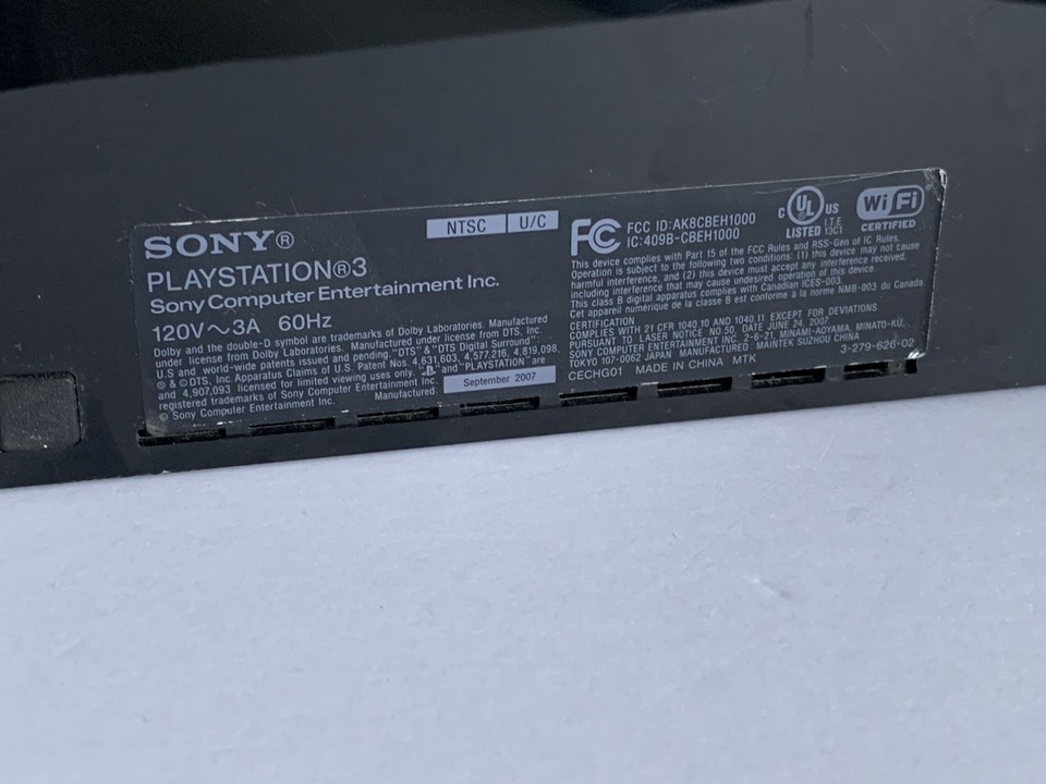 Sony PlayStation 3 Original Fat Console PS3 CECHG01 Tested Gets Power ...