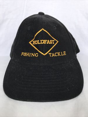 HOLDFAST FISHING TACKLE DAD CAP EMBROIDERED BLACK COTTON NORMCORE HAT ...