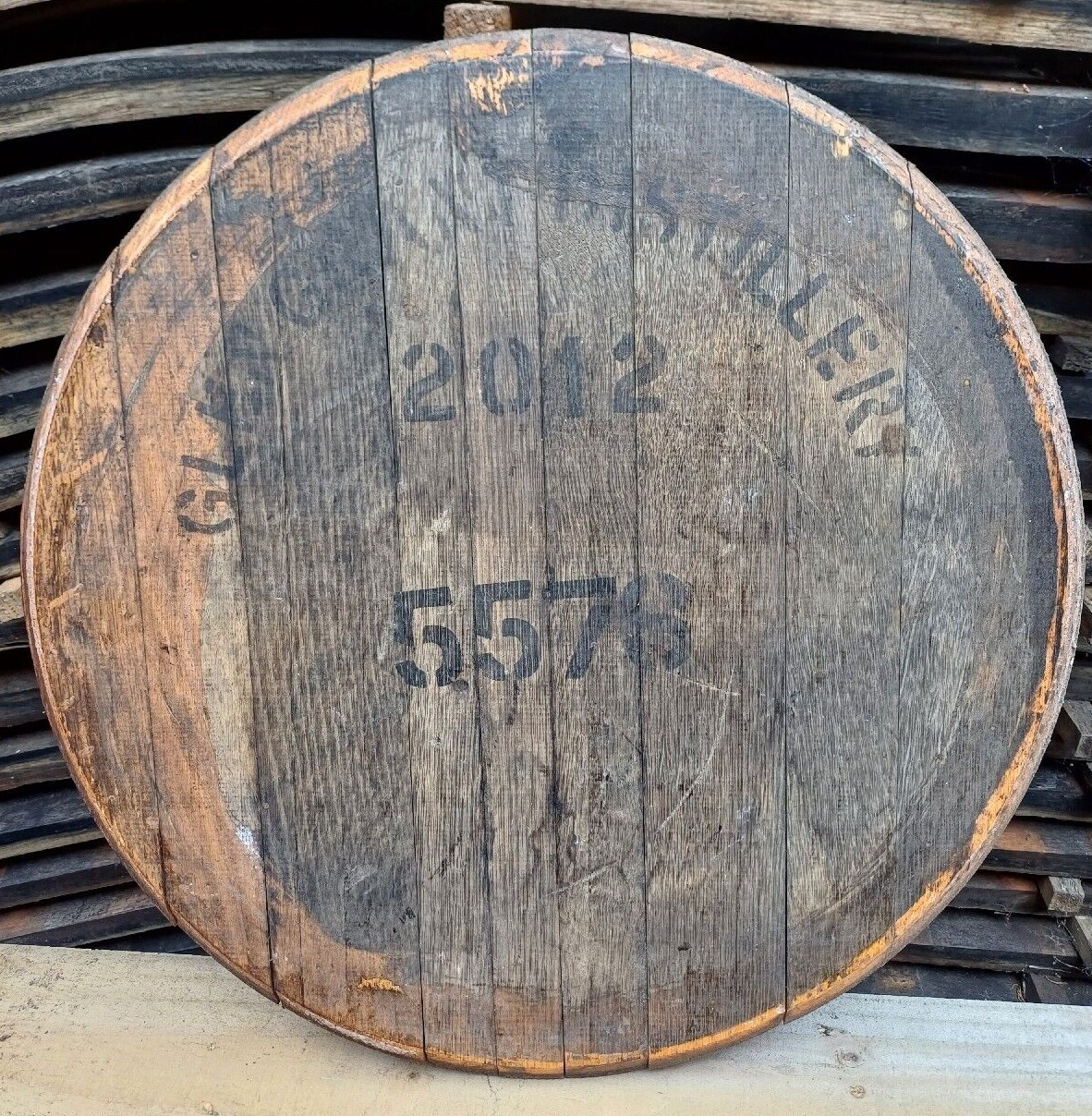 Reclaimed Whisky Cask End, 21" Whiskey barrel lids, oak barrel tops ...
