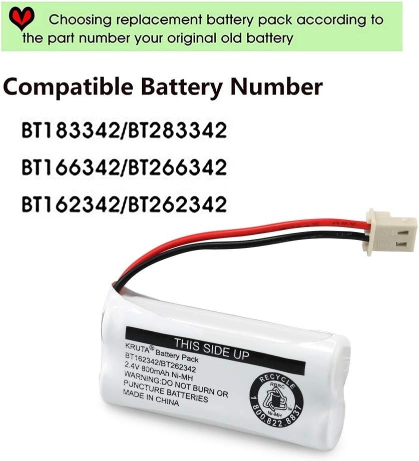 Long-Lasting 800mAh Cordless Phone Batteries - Pack of 3 for VTech & AT ...