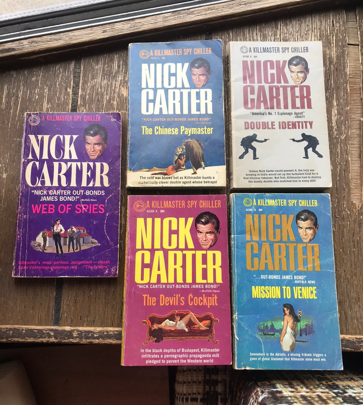 Vintage Nick Carter Books 1st Printings Lot Of 5 1960s Paperback ...