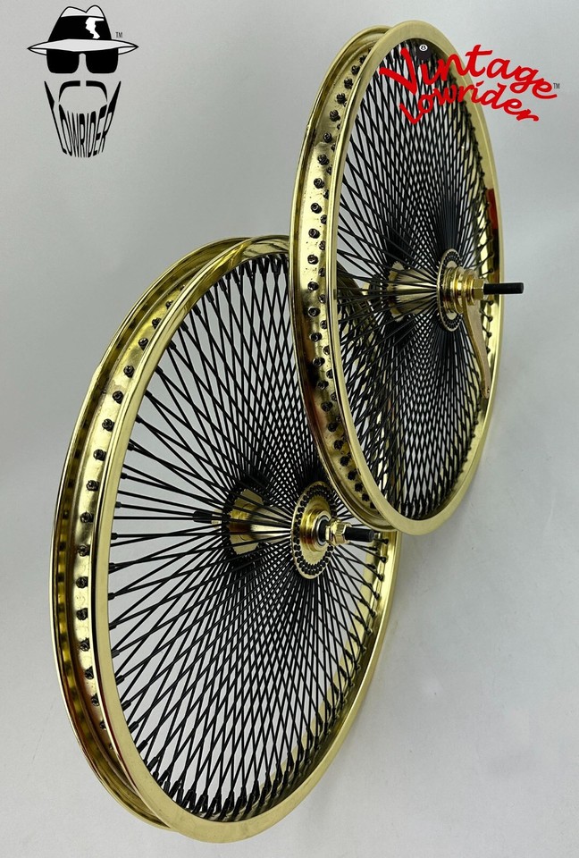 VINTAGE LOWRIDER 20" 144 SPOKE FRONT & COASTER DAYTON 2 TONE GOLD/BLACK ...