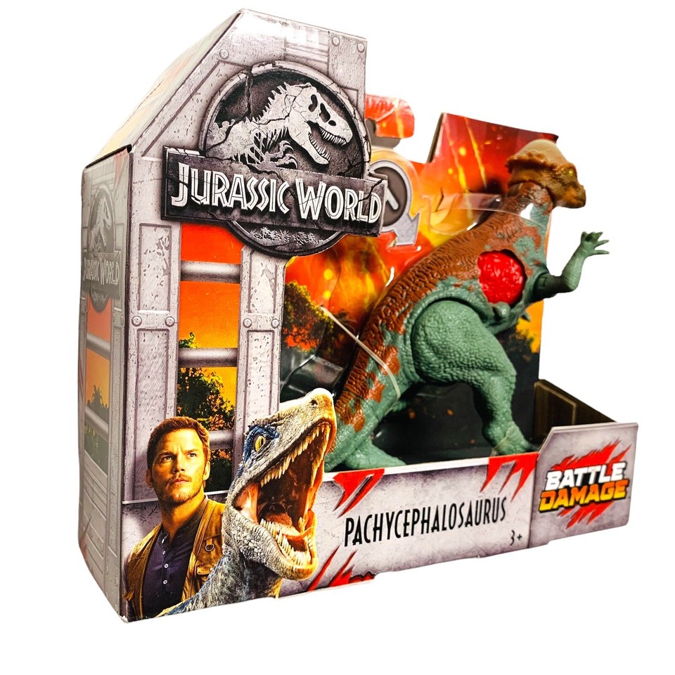 Jurassic World Battle Damage Pachycephalosaurus Pachy Dinosaur Boys Toy ...