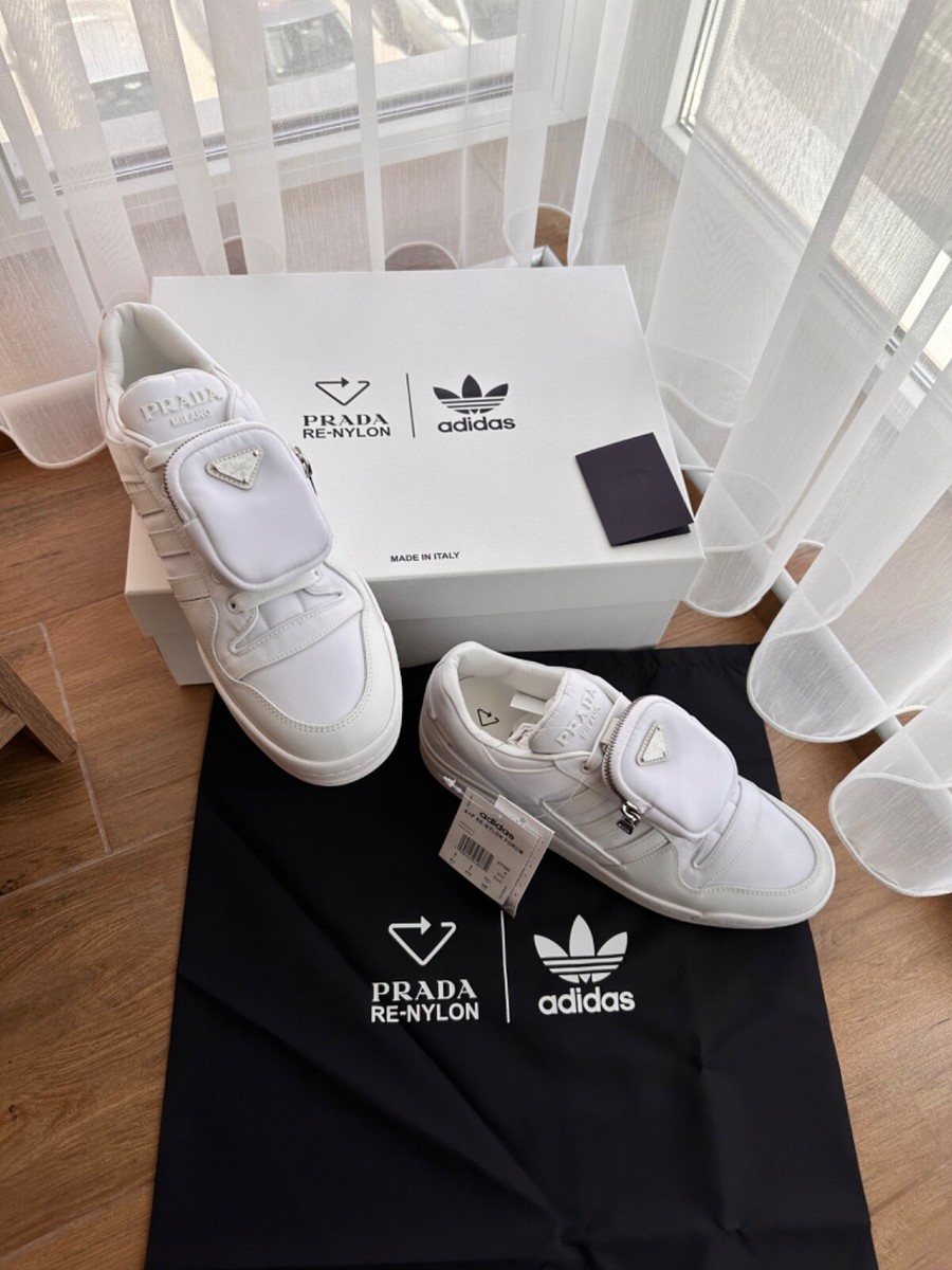 Prada x Adidas Re-Nylon Forum Low White Sneakers | eBay Prada x Adidas Re-Nylon Forum Low White Sneakers | eBay