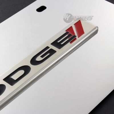 For DODGE Stripes Logo Front Mirror Stainless Steel License Plate Frame ...