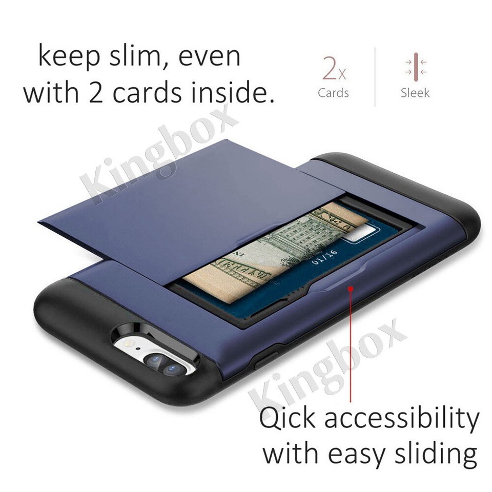 Credit Card Slot Holder Wallet Case Shockproof Back Cover For iPhone ...