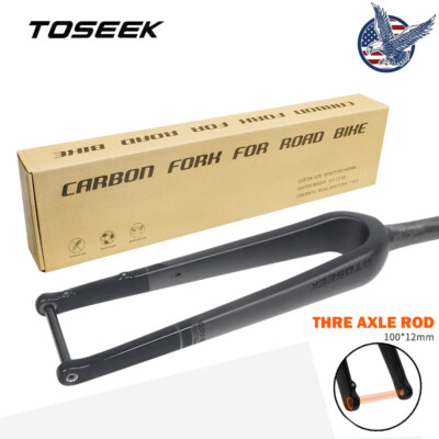 TOSEEK 1 1/8" Threadless Tapered Fork 700*45C Thru Axle Gravel US STOCK ...