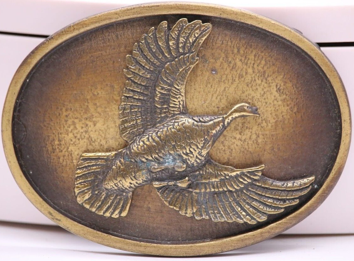 Turkey in flight Solid brass Belt Buckle - Gem