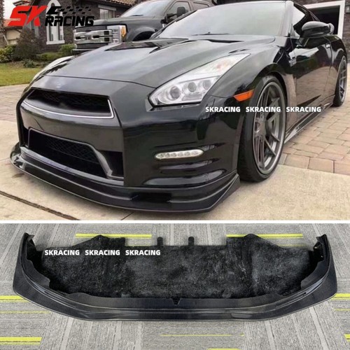 Real Carbon Fiber Front Bumper Lip Spoiler Bodykit Fits Nissan GTR R35 ...