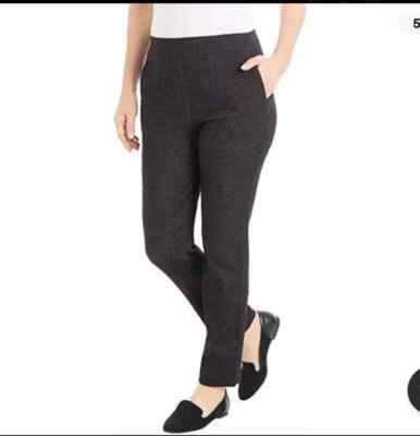 Dalia Women's Built-In Tummy Control Mid Rise Pull-On Pant Dark Heather ...