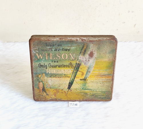 1950s Vintage Wilson Fountain Pens Advertising Litho Tin Old ...