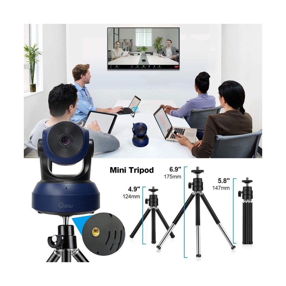 Gsou Wireless Webcam/Wireless Streaming Camera, 1080P HD Webcam/USB ...