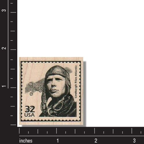 Lindbergh Postage Stamp, RUBBER STAMP, Postal, Airplane, Fly, Stamp ...