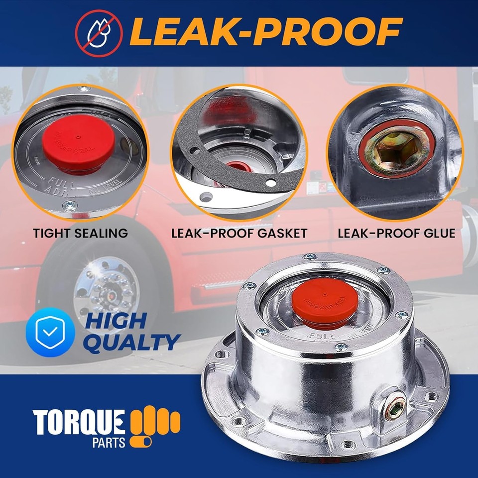 4 x Torque Trailer Hub Cap w/ Oil Port & Side Fill Plug Replaces Stemco ...