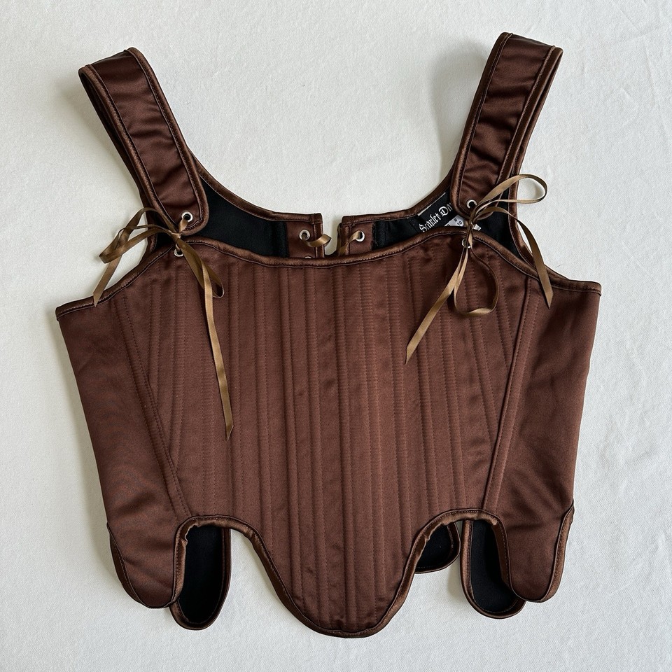 Scarlet Darkness Renaissance Corset Top Medieval Vintage Lace Up Boned ...