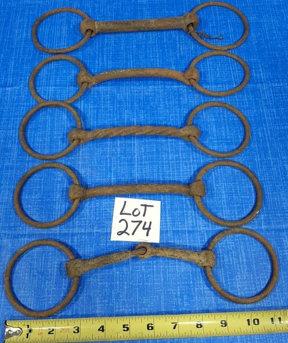 Lot Of 5 Vintage Horse Pony Bit Iron Bits Antique Cast Forged Farm Wall ...