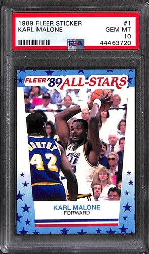 1989 Fleer Stickers #1 KARL MALONE PSA 10 GEM-MT 44463720 | eBay