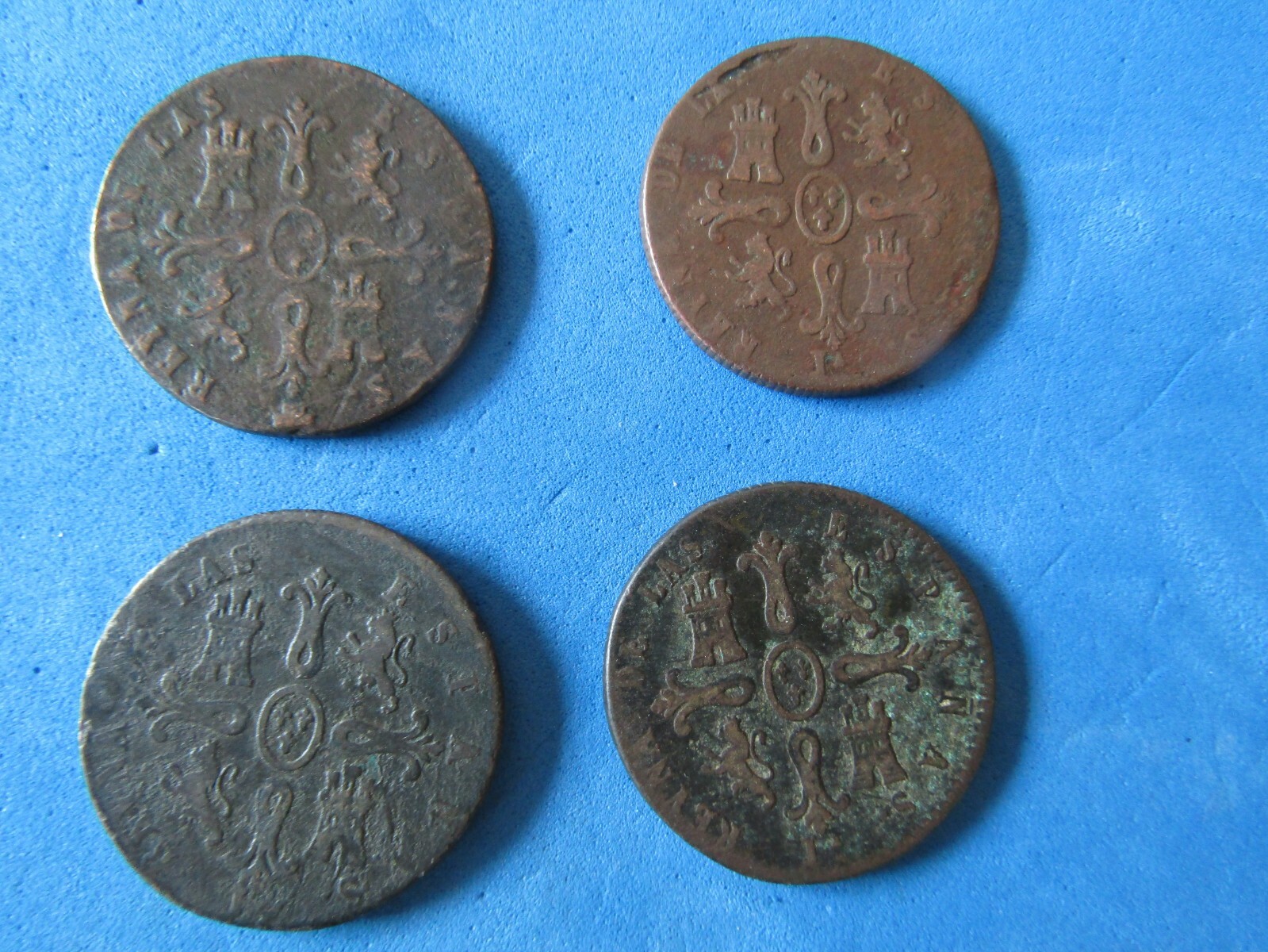 Isabella II 8 Maravedis LOT of (4) SPANISH COPPER COINS | eBay