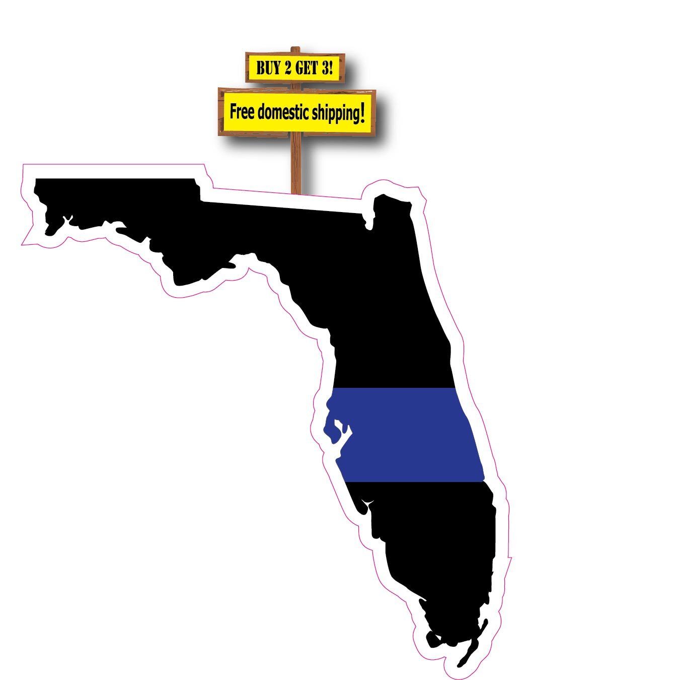 Florida Police Thin Blue Line State of Florida Decal Sticker p348 | eBay