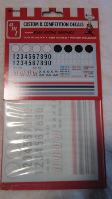 AMT CUSTOM AND COMPETITTION DECALS ROAD RACING GRAPHICS 1/25 SCALE | eBay