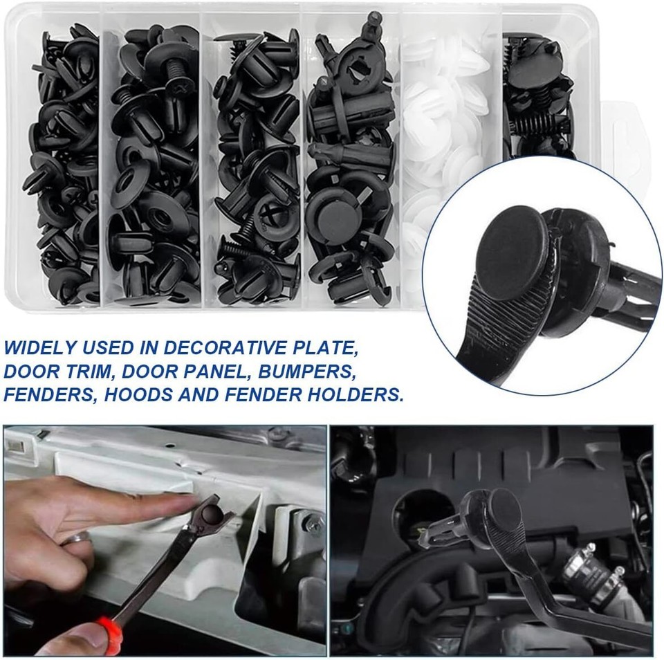 For Nissan Honda Toyota 100Pcs Fender Liner Bumper Push Retainer Clip ...