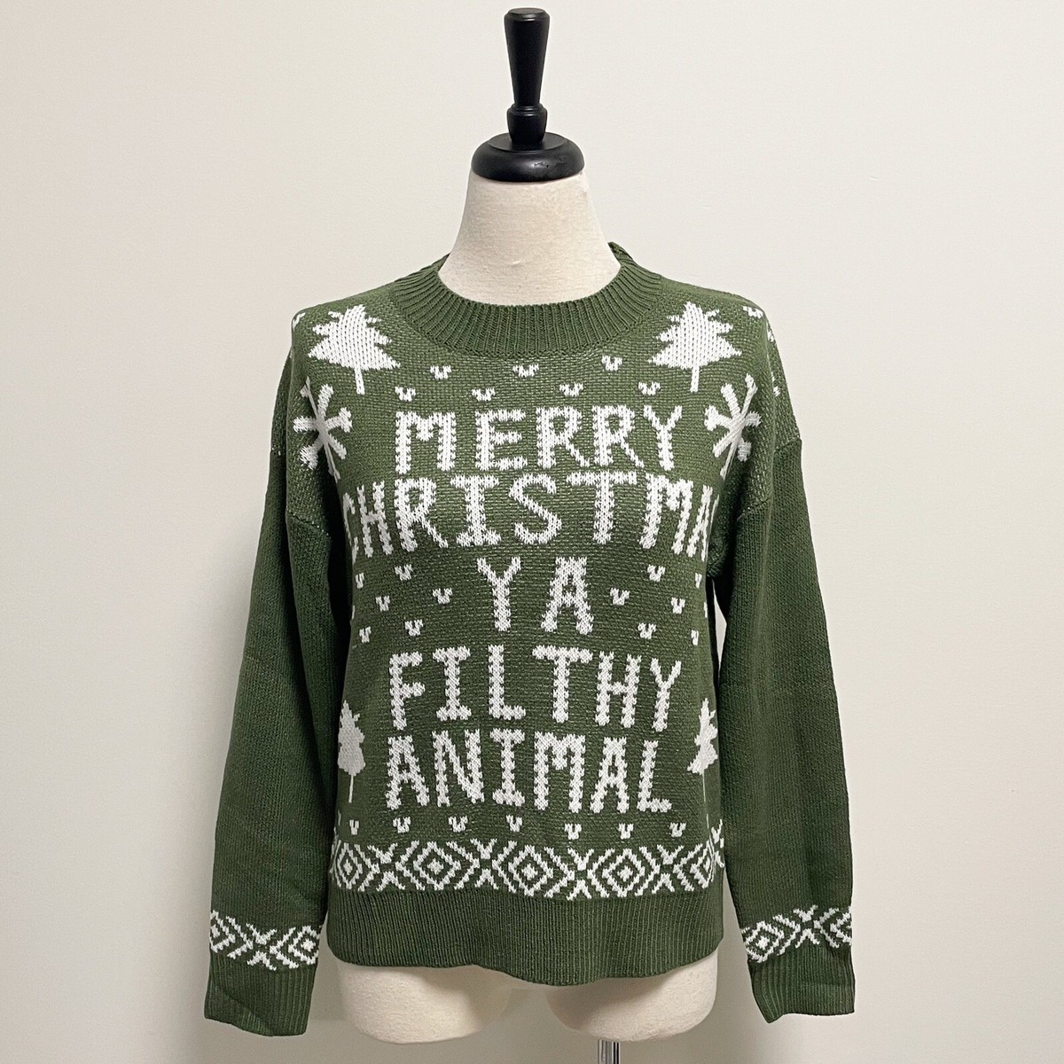 Merry Christmas Ya Filthy Animal Sweater Urban Outfitters