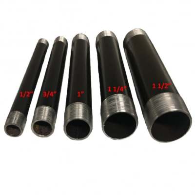 BLACK MEDIUM STEEL TUBE/PIPE - 1/2" To 2" THREADED - INDUSTRIAL ...