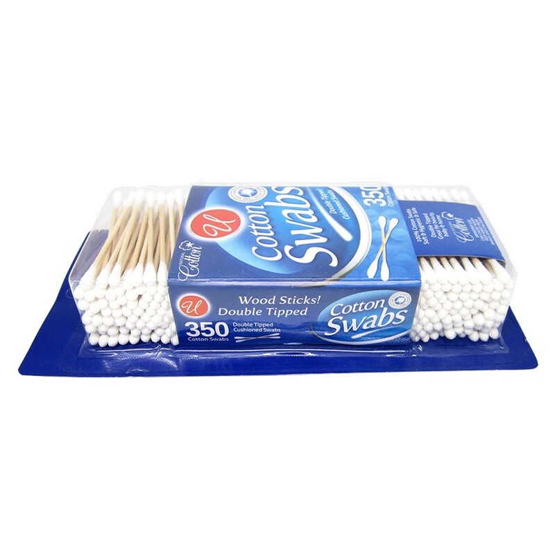Wood Sticks Cotton Swabs 100% Cotton Lot Double Wooden Q Tip 350 VALUE ...