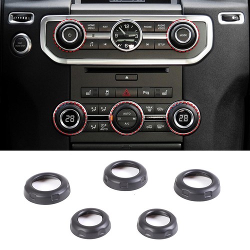 5PCS Matt Black Volume Knob Cover Trim For Land Rover Discovery 4 LR4 ...