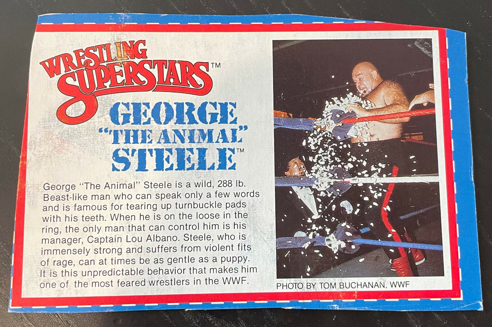 GEORGE THE ANIMAL STEELE WWF 1985 WRESTLING SUPERSTARS LJN BIO CARD | eBay
