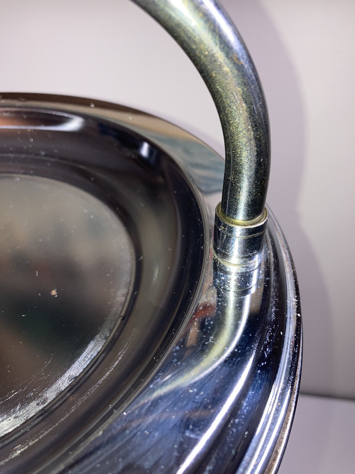 Vintage Ashtray Standing Wood Chrome Plate Cast Plate Insert Glass ...