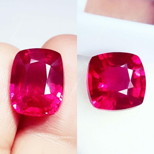 8-10 Cts Natural Madagascar Ruby Faceted Certified 2 Pcs Loose Gemstone ...