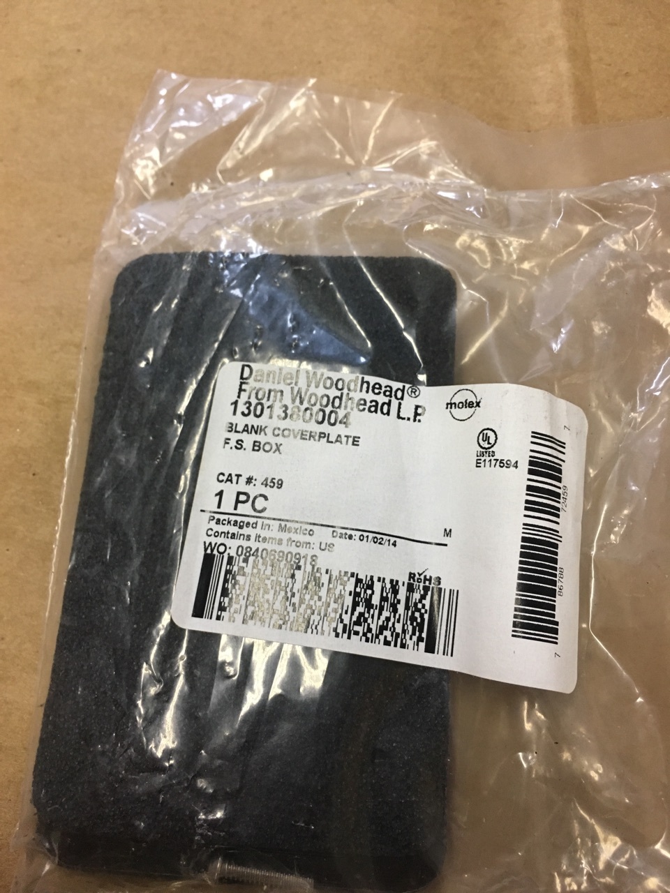 WOODHEAD 459 FS BLANK COVER PLATE LOT OF 10, BLACK | eBay