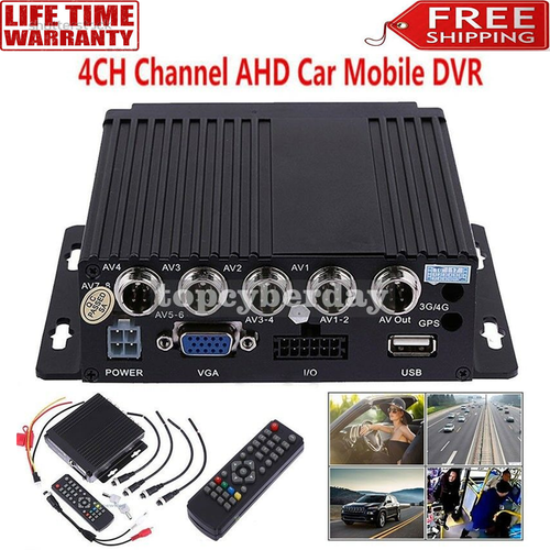 Car DVR Audio Video Recorder AHD 4CH Real-time Recorder + Remote 12V | eBay