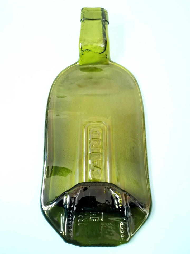 PRE OWNED KILN MELTED GLASS RICARD BOTTLE TRAY PLATTER TRINKET KEY DISH ...