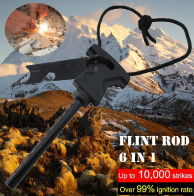 Magnesium Flint Rod Stone Fire Starter Lighter Emergency Survival ...