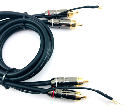 Ground shielded cable, double rca MM per coll. amp turntable, 2 meters ...