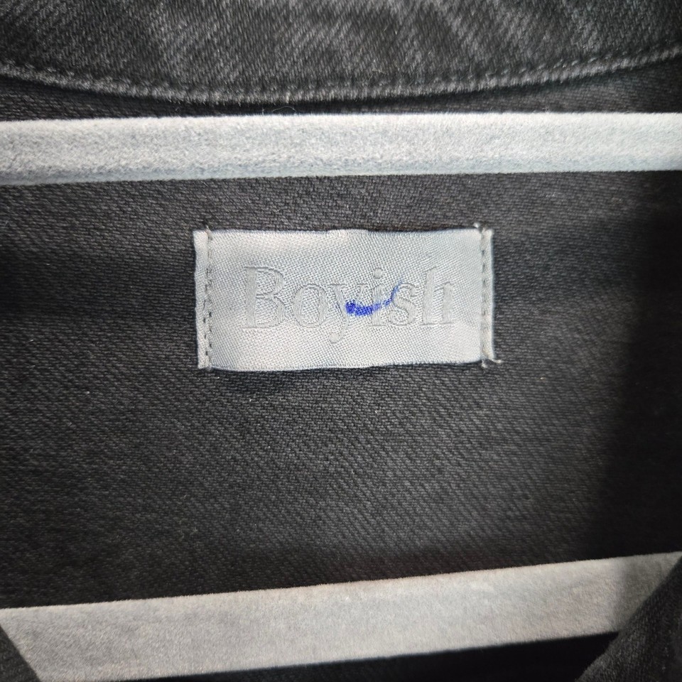 Boyish Denim Emmitt Button Front Shirt Dress Black Medium Western ...