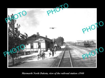 OLD 8x6 HISTORIC PHOTO OF MARMARTH NORTH DAKOTA THE RAILROAD DEPOT ...