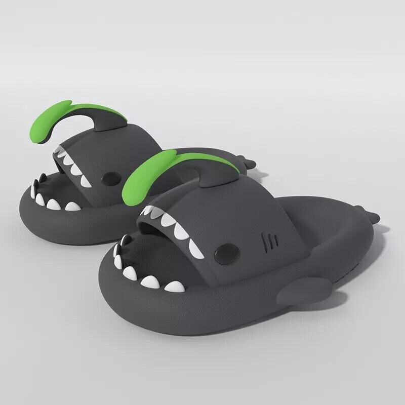 Shark Slippers Bathroom Slides Funny Sharks Flip Flops Home Outdoor ...