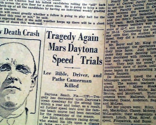 LEE BIBLE Race Car Driver Land Speed Record Ormond Beach KILLED 1929 ...