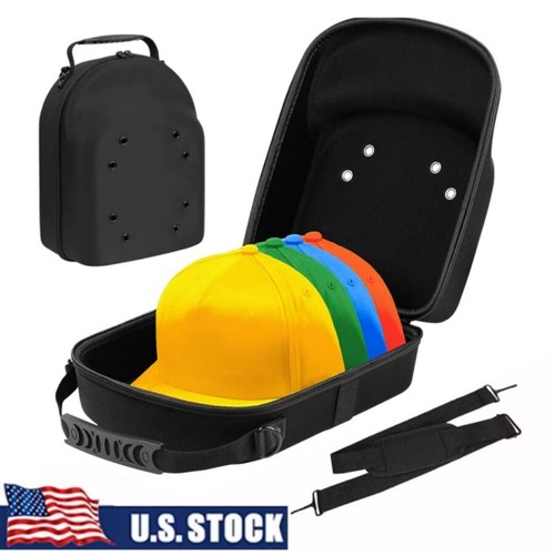 Baseball Cap Carrier Hat Box Travel Case for Hats Caps Fits 6 Hats ...