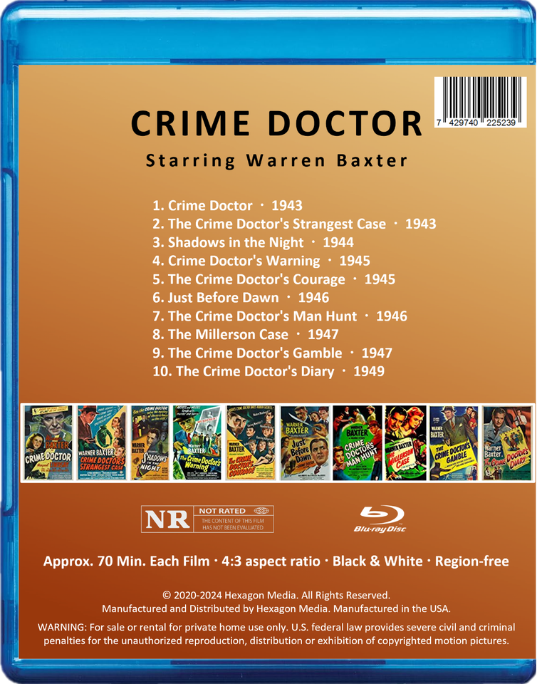 Crime Doctor 10-Film Collection (see notes on video quality) [1 Blu-ray ...