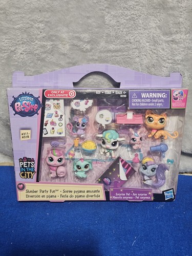 Littlest Pet Shop LPS Pets in The City Slumber Party Fun #311-#318 Set ...
