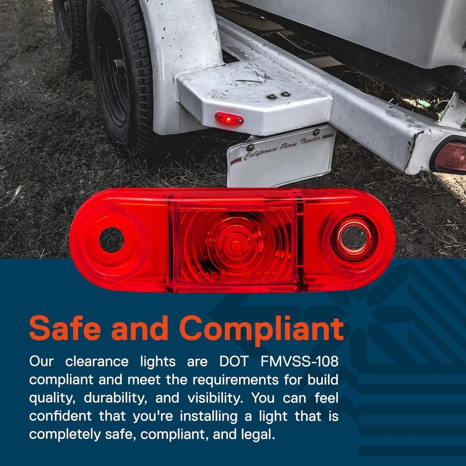 TRUE MODS 2.5" Red LED Trailer Marker Light [DOT FMVSS 108] [SAE P2 ...