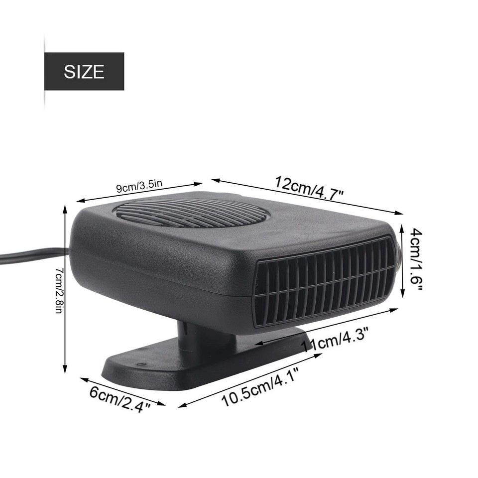 12 Volt Auto Defroster, 12V 200W Car Portable 2 in 1 Ceramic Heating ...