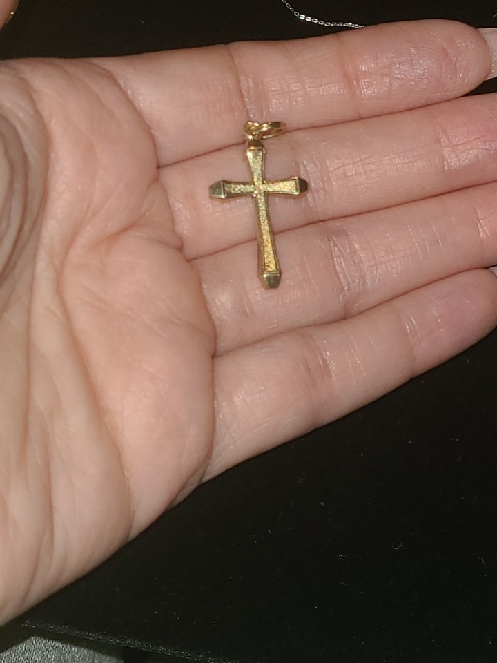 14k Gold Cross Pendant. Small Gold Cross, Vintage Gold Cross, Classic ...