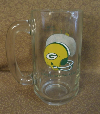 Vintage Green Bay Packers Football Glass Mug Beer Stein 25 Years ...