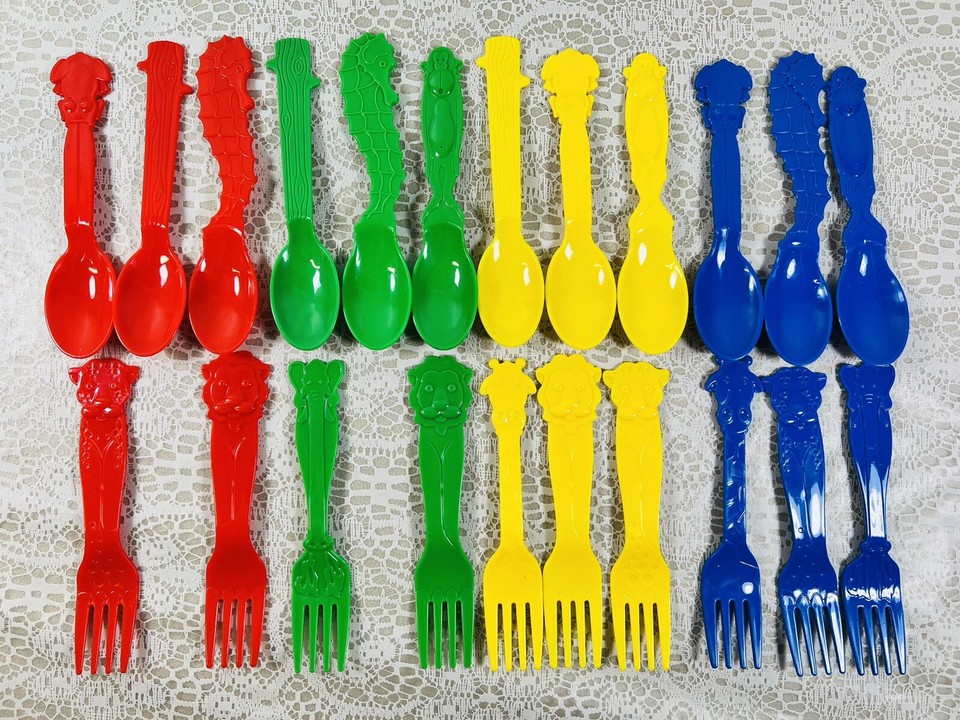 Dixie Krazy Kritters & Hefty Zoo Pals Children's Spoons * Forks* Knives ...